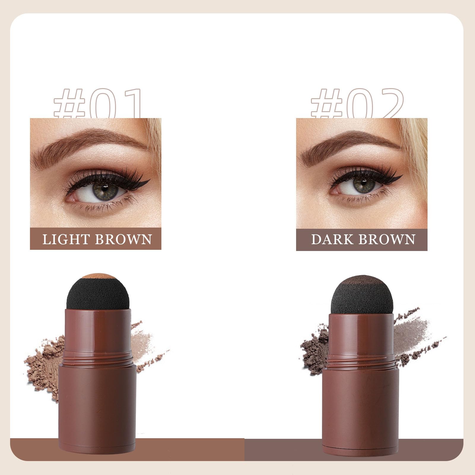 G G Colors Eyebrow Stamp Stencil Kit - Eye Brow Stamping Kit, One Step Brow Trio Stamp Kit, Eyebrow Powder with 10 Reusable Eyebrow Stencils Kit
