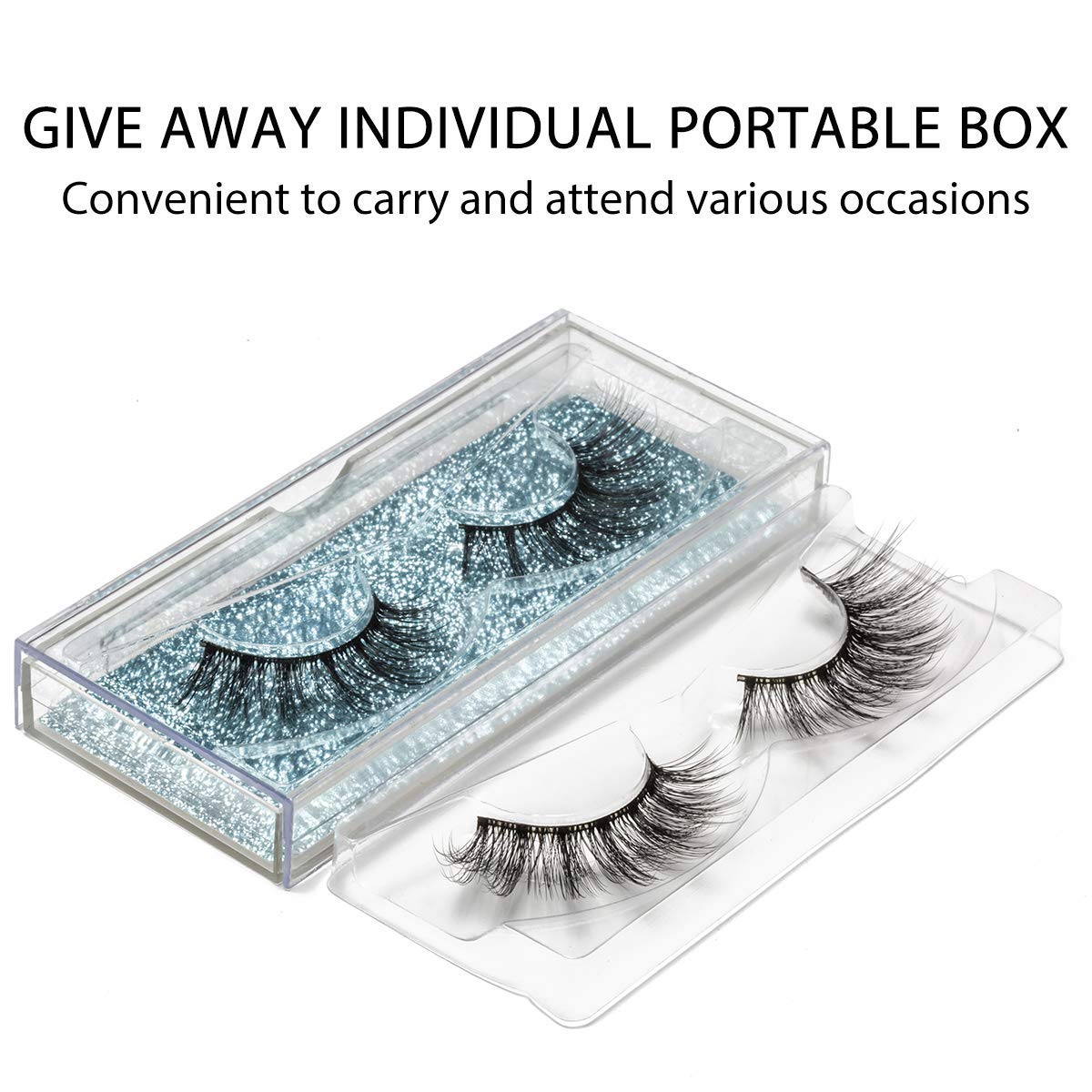 DYSILK 5 Pairs Faux Mink Eyelashes 6D Natural Look Fluffy False Eyelashes Cross Wispies Long Extension Fake Eyelashes Thick Makeup Soft Reusable Lashes Pack