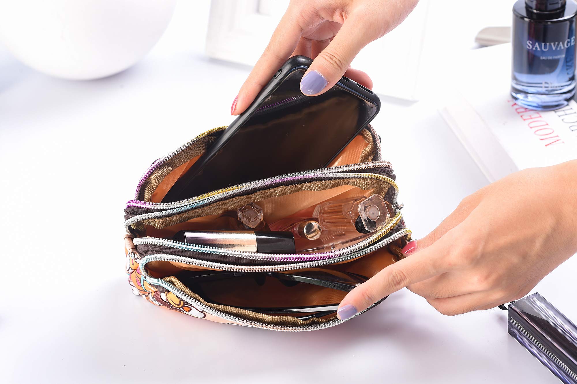 Wallets For Women Wristlet Phone Zip Wallet Case Purse Womens Woman Fashion Passcase Wallets Small Handbag B027 (A)