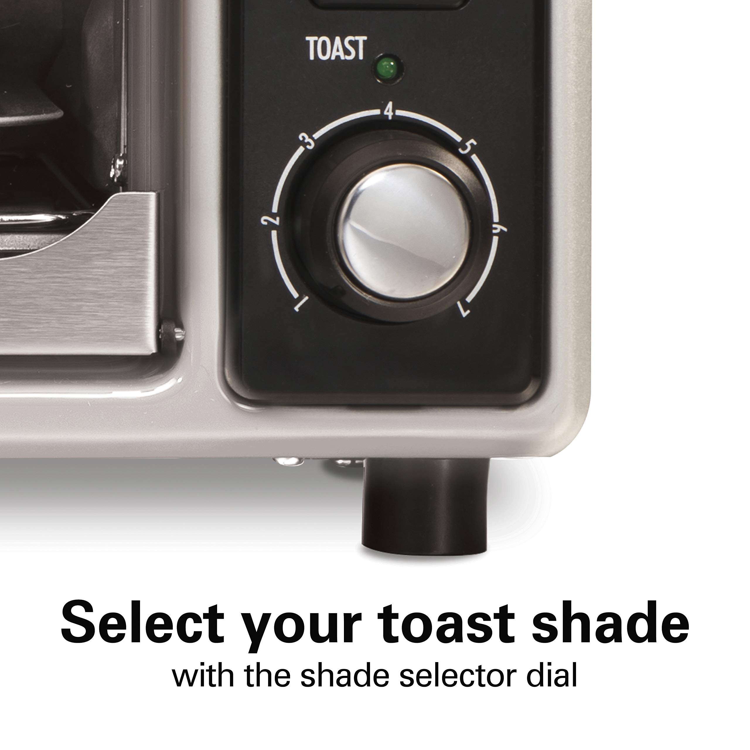 Hamilton Beach Toastation 2-Slice Toaster and Oven Combo, Extra Wide Slots, Shade Selector, Baking Pan, 1500 Watts, Black (22723)