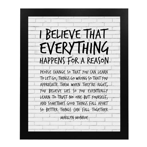 Marilyn Monroe- Everything Happens- Inspirational Wall Art Print, This Retro Wall Decor Print Makes Ideal Wall Art For Living Room Decor, Office Decor & Man Cave Decor. Unframed- 8x10β