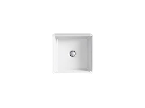 KOHLER K-8188-0 Vitreous China 11 inch x 11 inch Undermount Square Bathroom Sink, White
