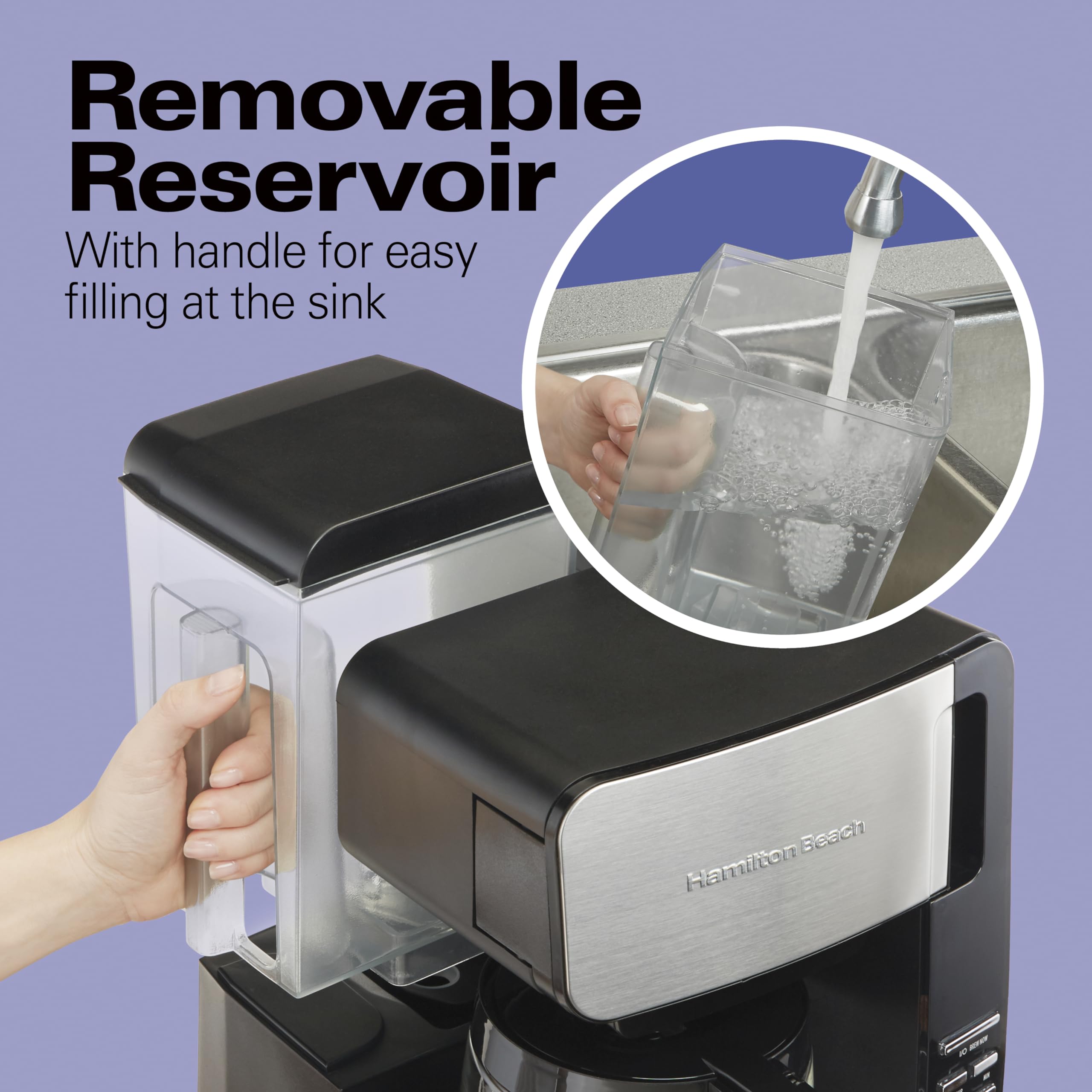 Hamilton Beach 12-Cup Programmable Ultra Coffee Maker with Easy Access, Black & Stainless 46203