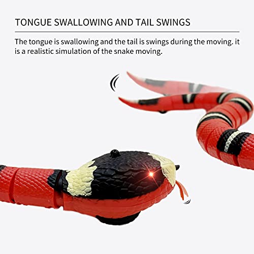 Pet2U Snake Cat Toy for Cats 1PC, Smart Sensing Snake Rechargeable, Automatically Sense Obstacles and Escape, Realistic S-Shaped Moving Electro-Sensing Cat Snake Toy, Great Interactive Toys for Cats