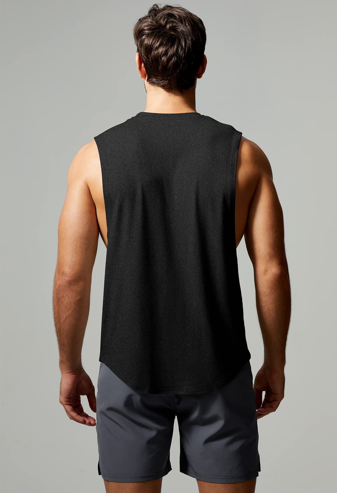 GYM REVOLUTION Men's 5 Pack Workout Tank Tops Muscle Gym Quick Dry Sleeveless Shirts Black White Red Blue Grey M