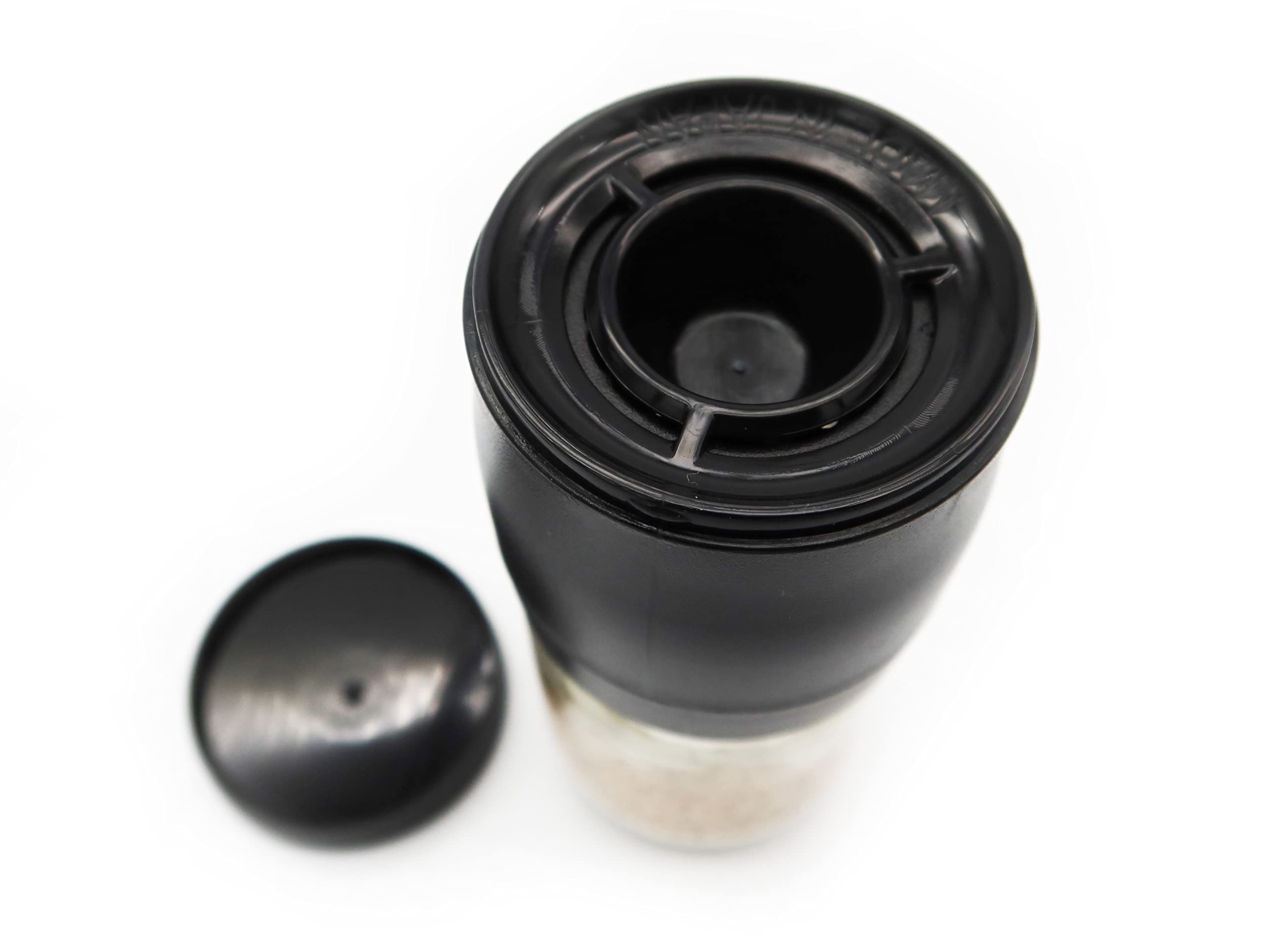 Glass Sesame Seed Grinder, Durable Sesame Mill, (Capacity: About 1oz of Sesame Seeds) Made in Japan (Black)
