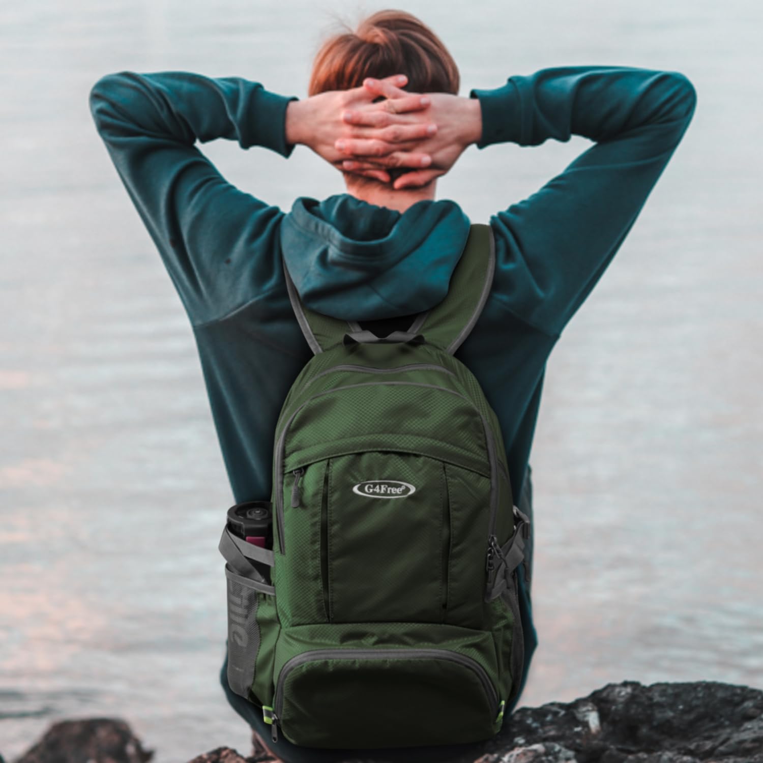 G4Free 40L Lightweight Packable Hiking Backpack with Wet Pocket, Waterproof Handy Foldable Camping Outdoor Travel Daypack