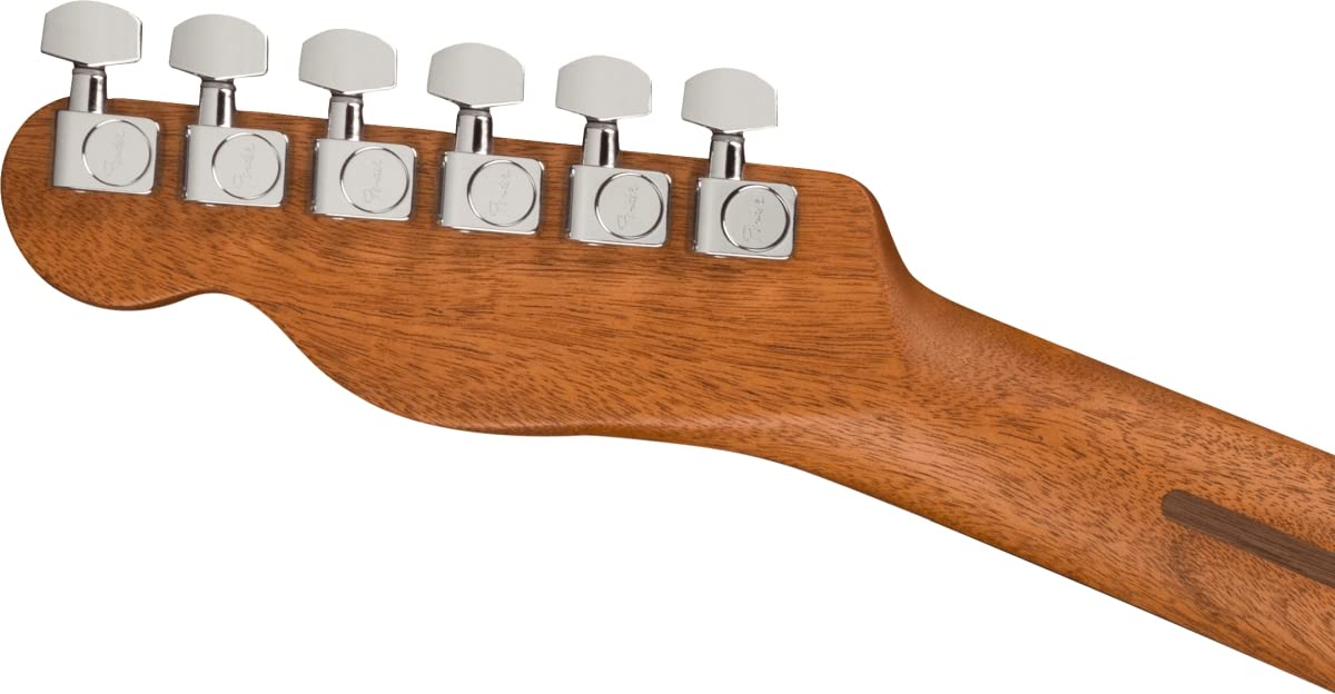 Fender American Acoustasonic Telecaster All-Mahogany Acoustic Electric Guitar, Bourbon Burst, Ebony Fingerboard, with Gig Bag