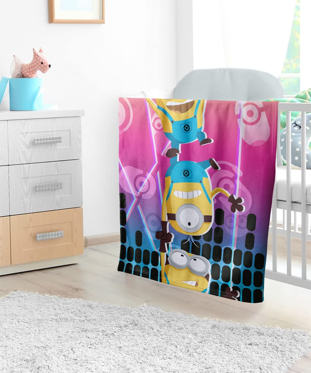 LOGOVISION Minions Lightweight Baby Blanket, 30"X40", Minions CMYK Rave Unisex for Infants Girls & Boys