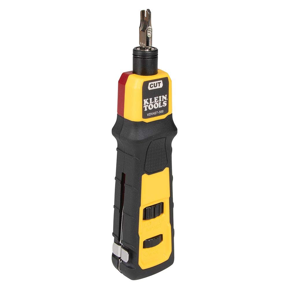 Klein Tools VDV427-300 Impact Punchdown Tool, 66/110 Blade & 21010-6-SEN Free-Fall Snip, Scraper, File, Serrated Blades