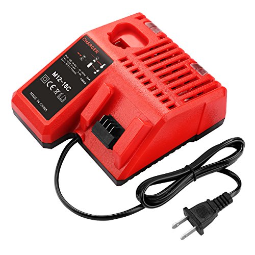 Powilling M12 &M18 Rapid Replacement Charger for Milwaukee 12V&18V XC Lithium Ion Charger for Milwaukee Battery