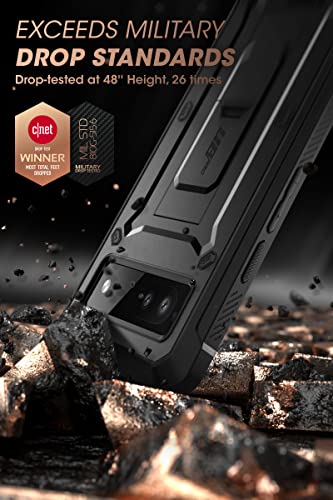 SUPCASE UB Pro Case for Google Pixel 6A (2022 Release), [Extra Front Frame] Full-Body Dual Layer Rugged Belt-Clip & Kickstand Case with Built-in Screen Protector (Black)