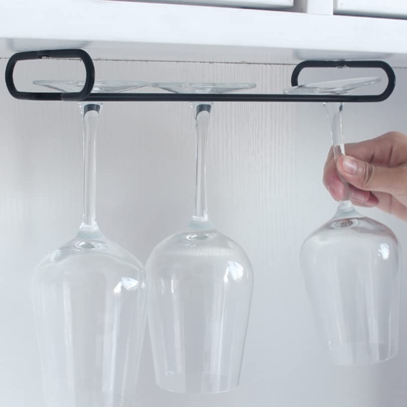 HOJLKLD Wine Glass Rack, 2 Pack Metal Stemware Rack Under Cabinet Wine Glass Holder for Kitchen And Bar (White)