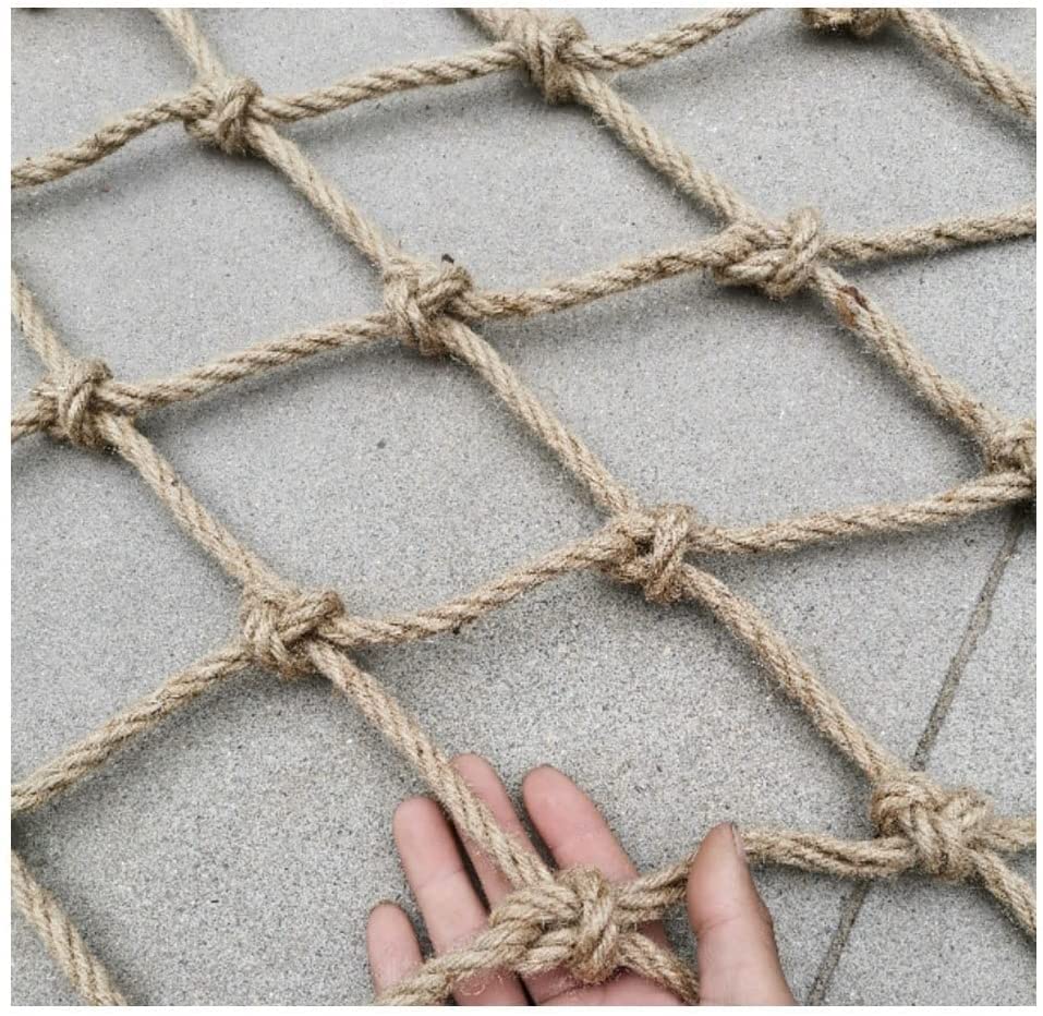 OUYOXI Climbing Rope Net for Playground Hemp Rope Net Hemp Safety Net Rope Truck Cargo Trailer Net Waterproof Hemp Rope Net Rope Garden Netting Ceiling Decorative Nets Dia 6mm Mesh 10cm