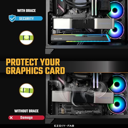 EZDIY-FAB 5V ARGB GPU Holder Brace Graphics Card GPU Support Video Card Holder Bracket, Strenchable Structure, Video Card Sag Holder/Holster Bracket Support RX7990XTX, RTX4090, Black-341