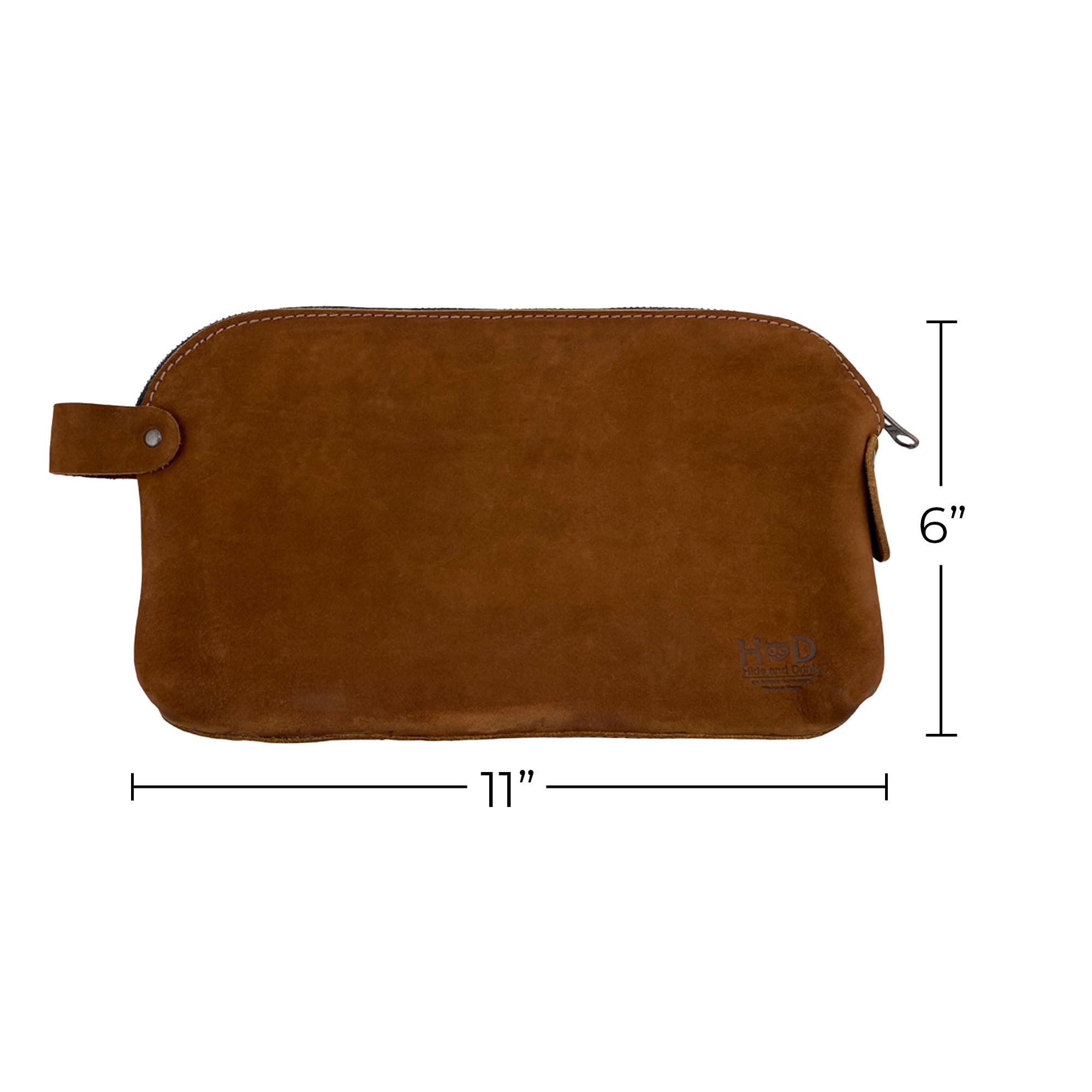 Hide & Drink, Large Rustic All Purpose Dopp Kit Utility Bag for Cords & Chargers, Travel Bag, Multi-Purpose Bag, Full Grain Leather, Handmade, Swayze Suede