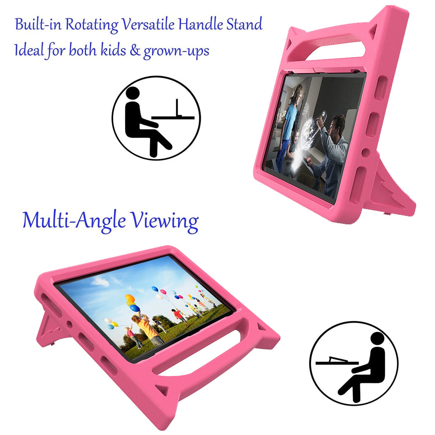 Fire HD 10 Case & Fire HD 10 Plus Kids Cases (11th Generation,2021 Release), BORXJNM Lightweight ShockProof Kid-Proof Cover with Stand for Amazon Kindle Fire HD 10 Kids Tablet & Kids Pro Tablet - Pink