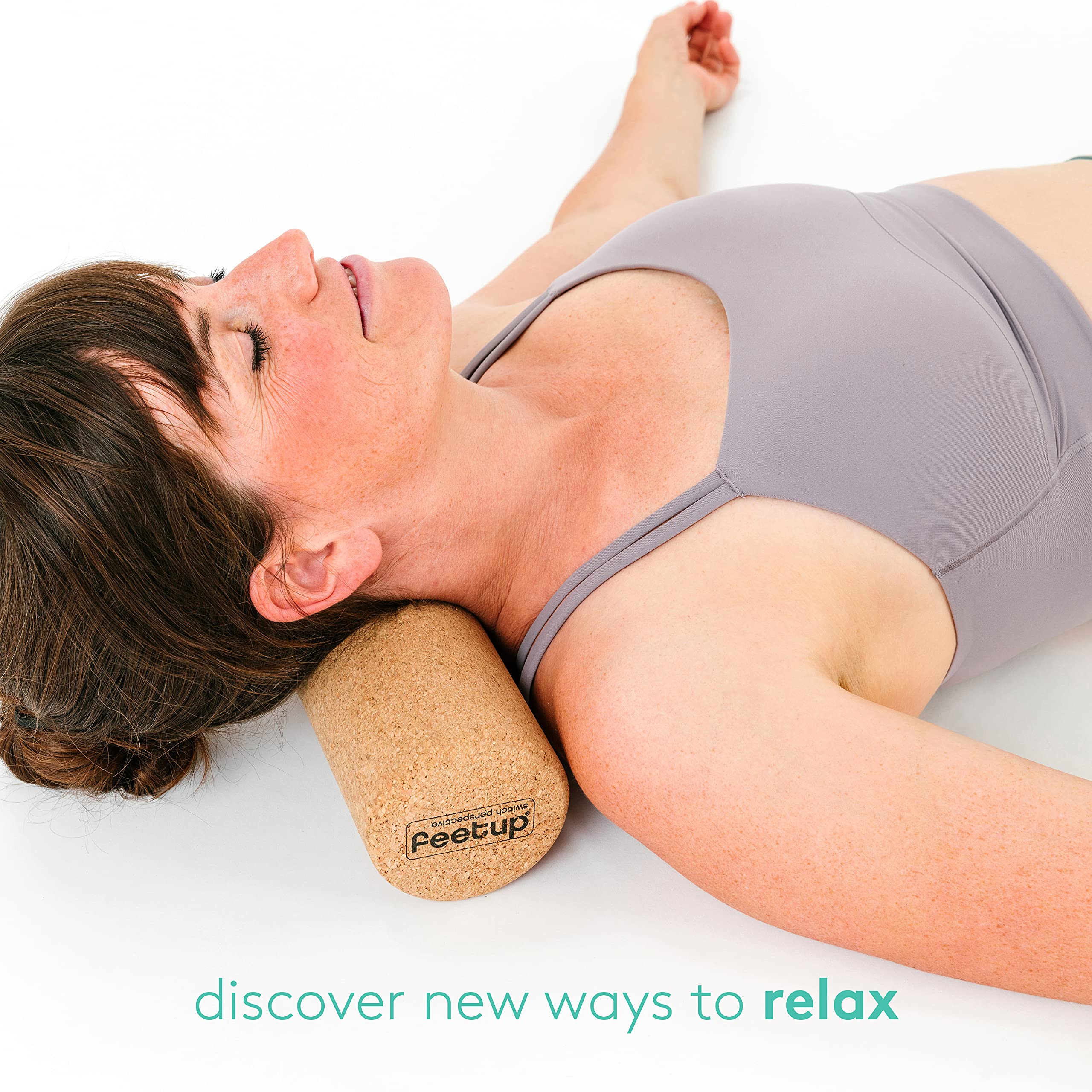 FeetUp - Cork Back Roller, Massage Roller for Neck, Back & Legs, Muscle Roller for Deep-Tissue Massage, Alternative to Foam Roll or Massage Ball Roller, Must-Have Roller Massager, Medium