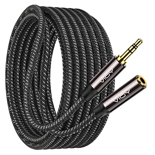 VIOY Headphone Extension Cable 20FT,[Copper Shell, Hi-Fi Sound] 3.5mm Male to Female Stereo Audio Cable Nylon Braided Aux Cord for Smartphones, Tablets, Media Player