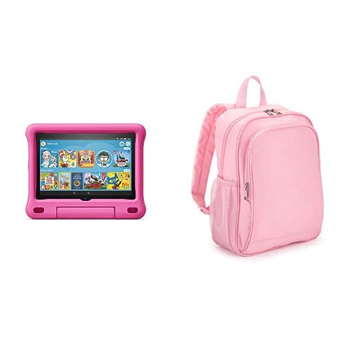 Fire HD 8 Kids Tablet 32GB Pink with Made for Amazon Kids Tablet Backpack, Pink