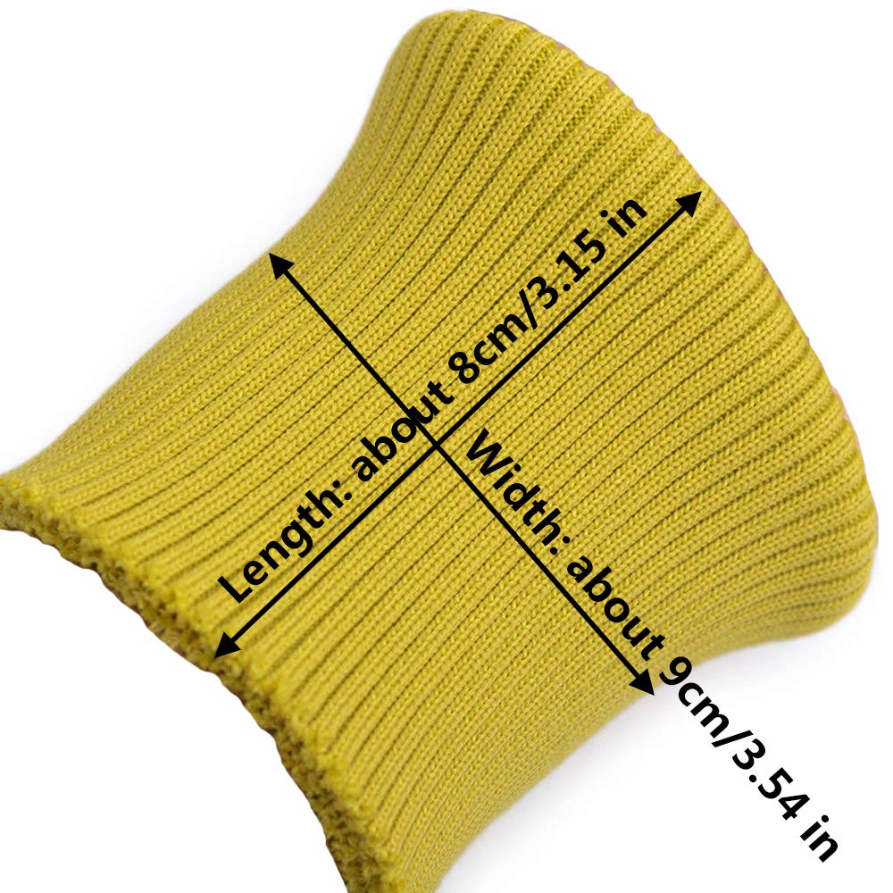 Tong Gu Leg Opening Cuffs Ribbed Trims Fabric Knitted Rib Stretch Tape Tubular Rib Cuffing Replacement DIY, 35 Colours (1 Pair, Black)
