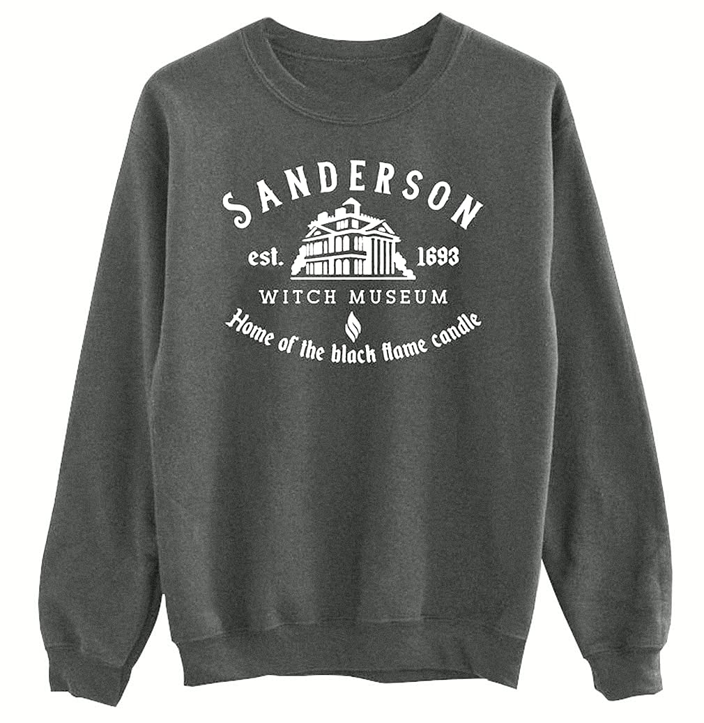 FASHGL Sanderson Witch Museum Sweatshirt Womens Halloween Pullover Shirt Casual Lightweight Long Sleeve Shirt Gray