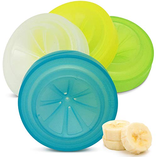Masontops Trap Caps - Reusable Indoor/Outdoor Fruit Fly Trap Catching Lids - Fits Any Regular Mouth Mason Jar - 4 Pack