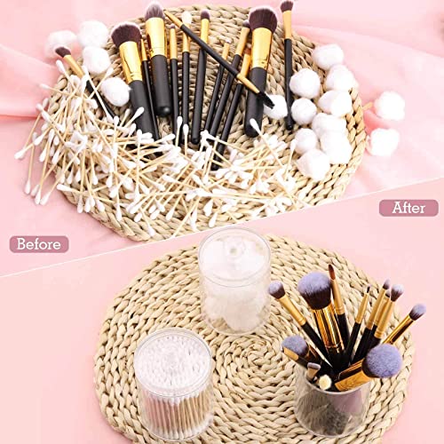 Plastic Cotton Ball Holder Transparent Cosmetic Storage Box Bathroom Container Dispenser