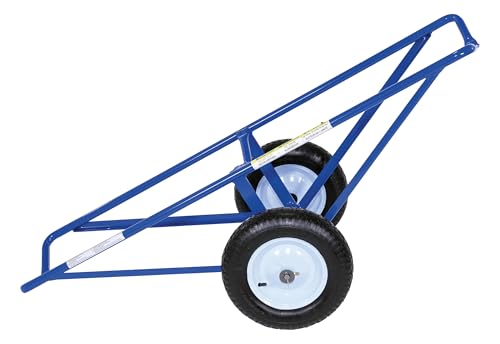 Vestil CARPET-45 Portable Carpet Dolly with Fully Pneumatic Wheels, 500 lbs Capacity, 60" Length x 26" Width x 20" Height, Platform Width (in.) 14-11/16.