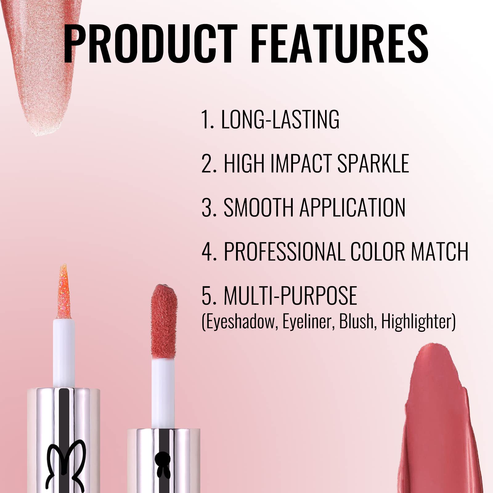 Erinde [6PCS Liquid Glitter Matte Eyeshadow, Liquid Glitter Eyeliner and Matte Cream Eyeshadow 2 in 1, Quick Drying, Easy to Apply, Long Lasting Korean Shimmer Matte Eyeshadow Christmas Eye Makeup
