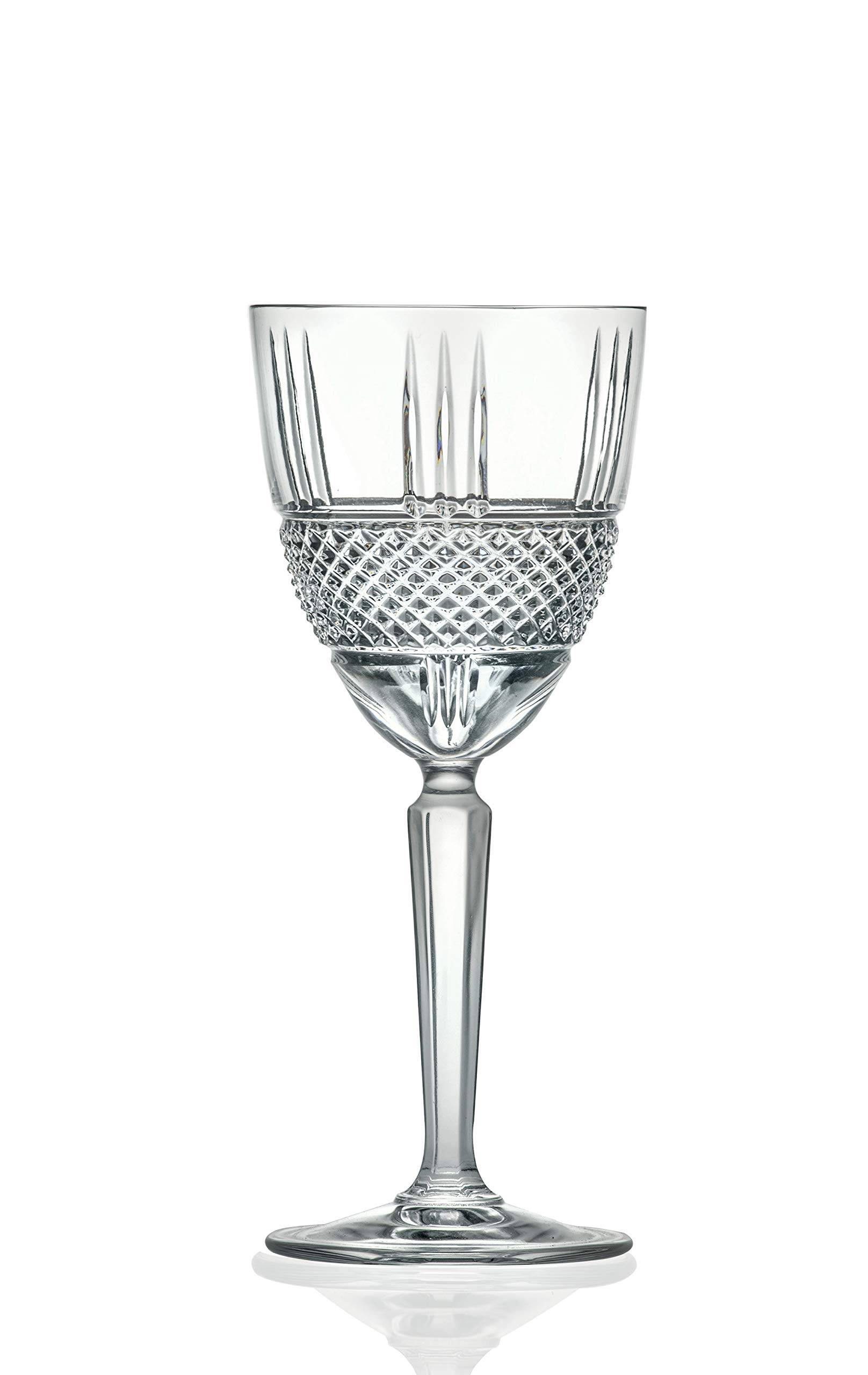 Goblet, White Wine Crystal Glass, Water Glass, Stemmed Glasses, Set of 6 Goblets, 8 oz, Beautifully Designed, by Barski, Made in Europe