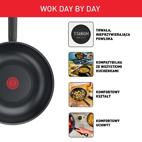 Tefal B56419AZ, Cookware, Wok 28cm, Black/White