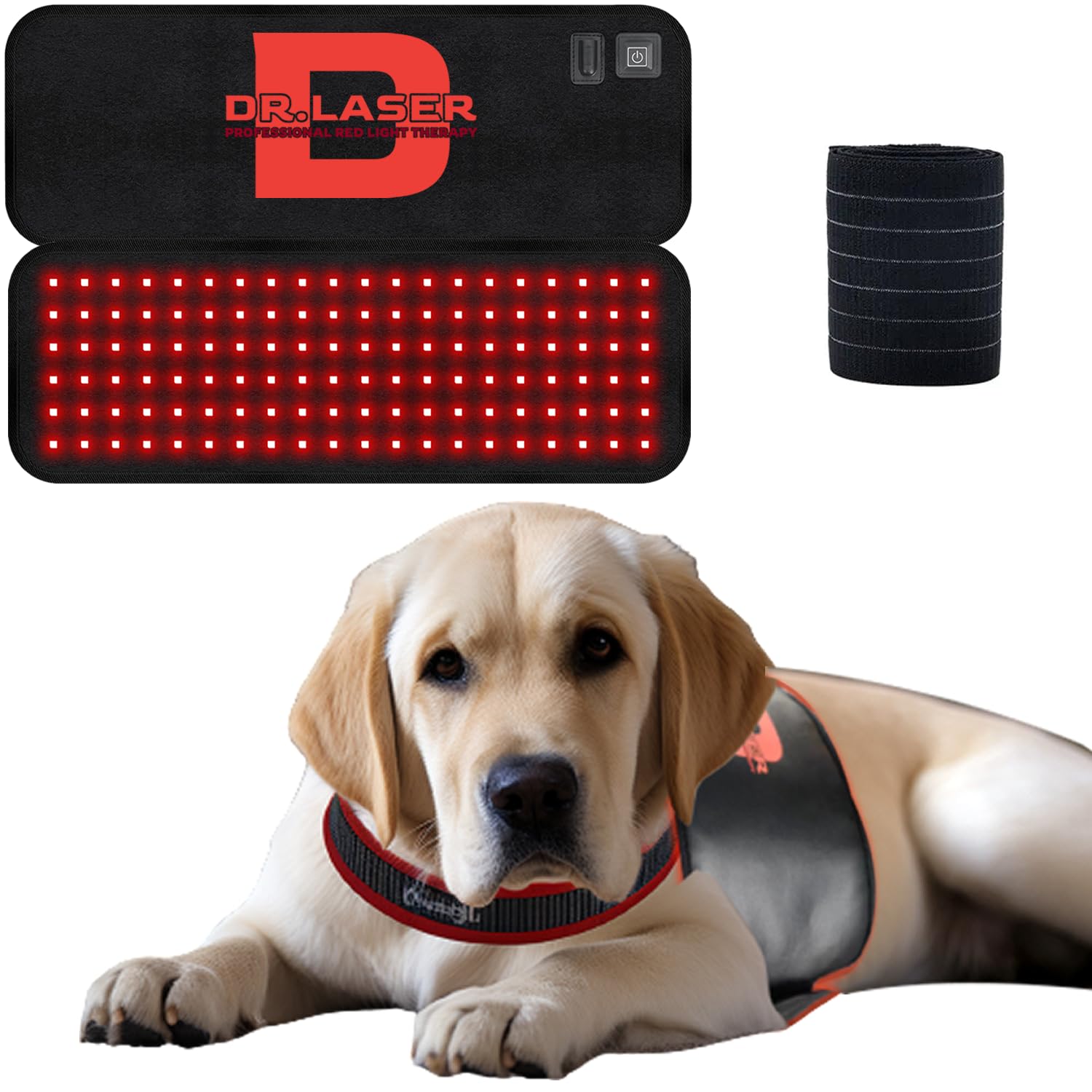 Vicmama Red Light Therapy Belt for Pets,Portable Wearable Red Light Therapy Device for Dogs Pain Relief Tissue Repair Muscle & Joint Pain