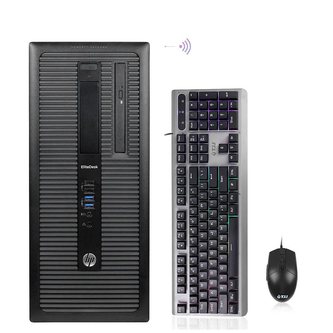 HP EliteDesk 800 G1 Micro Tower i7,32GB Ram,1TB SSD + 3TB HDD,Built in WiFi,Business PC,BT,HDMI,VGA,USB,DP,SP,DVDRW,Win10 Pro,New TJJ Wired Keyboard Mouse + TJJ Mouse Pad (Renewed)