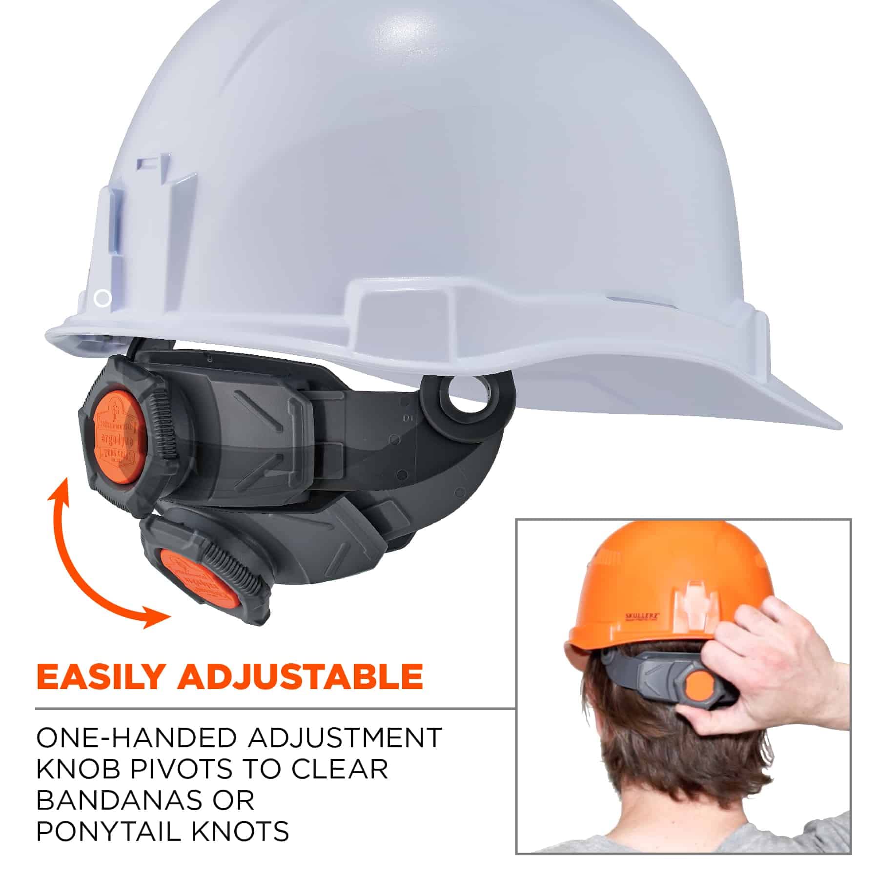 Ergodyne - 60146 Vented Hard Hat with Light, Cap Style, Ratchet Suspension, Class C, Skullerz 8972LED White