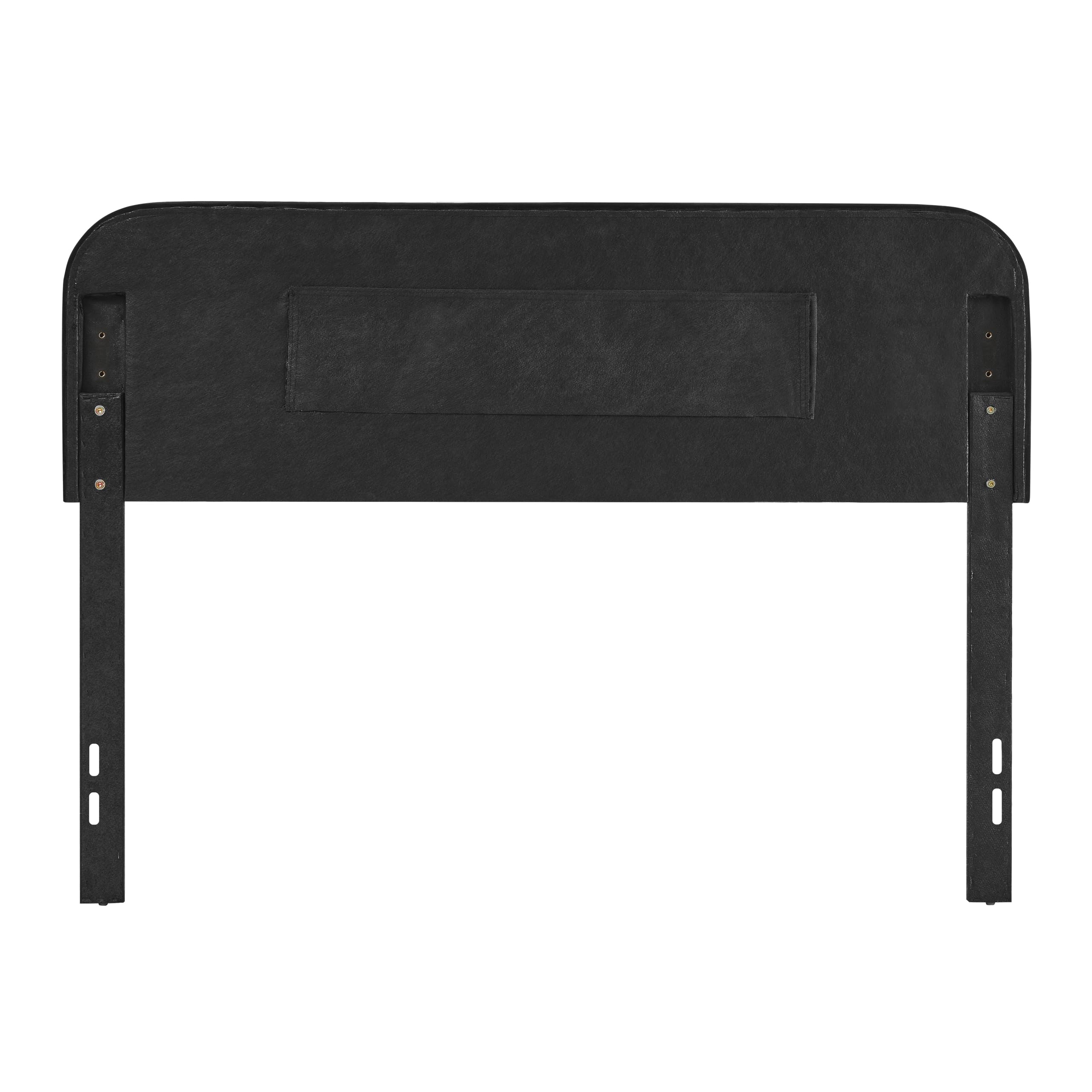 Niccae Velvet Soft Cushion Tufted Button Headboard, Modern Minimalist Rectangular Velvet Mattress Headboard, Filled with High-Density Sponge Cushion Backrest (F Black)