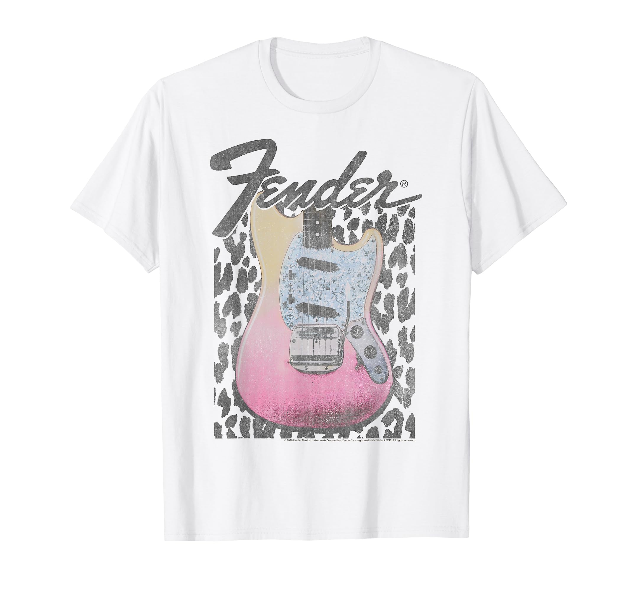 Fender Grunge Cheetah Print Electric Guitar T-Shirt