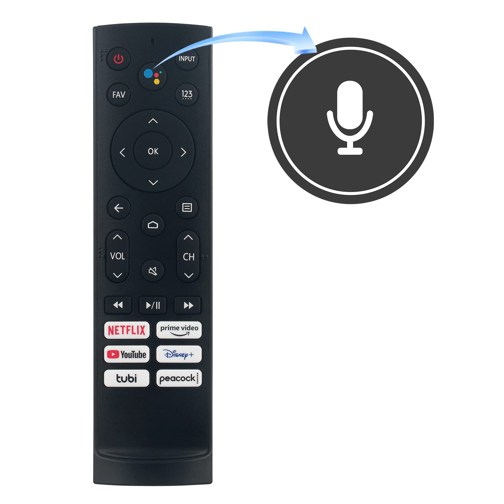 ERF3A90 Replacement Remote Control - ALLIMITY - fit for Hisense Android Smart TV Remote Control 75A6H 70A6H 65A6H 55A6H 43A6H 50A6H 65U8H 75U8H U8H 55U7G 65U7G 75U7G 55U78G