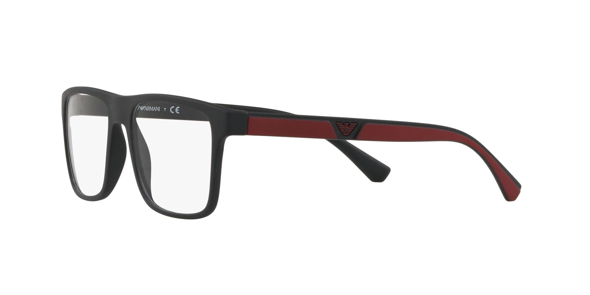 Emporio Armani Men's EA4115 Prescription Eyewear Frames with Two Interchangeable Sun Clip-Ons Rectangular, Matte Black/Clear/Grey/Mirrored Grey, 54 mm
