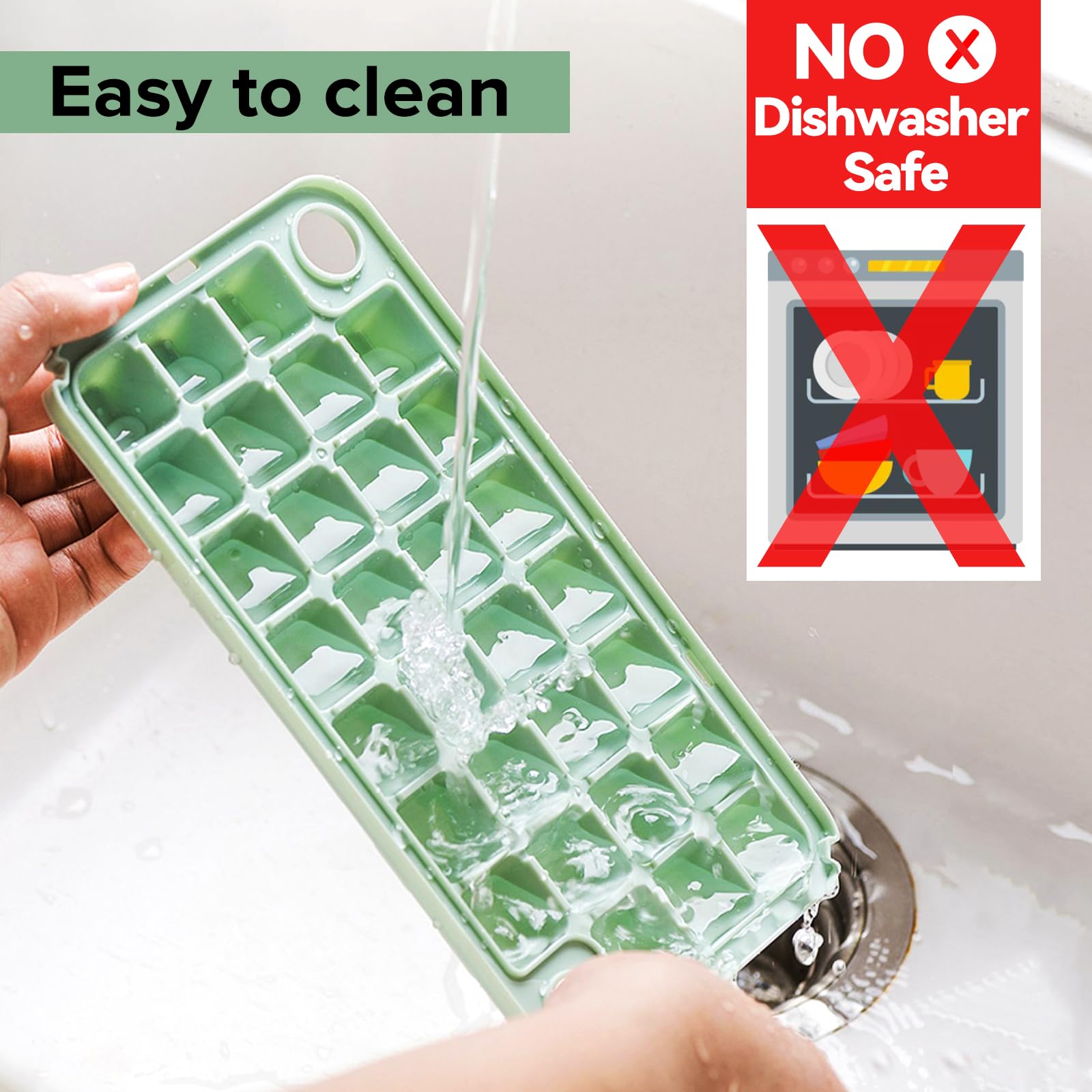 longzon Mini Ice Cube Tray with Lid and Bin, 60 pcs Ice Cube Trays for Freezer, Ice Cube Mold, Ice Molds Spill-Resistant Removable Lid & Ice Scoop, Ice Cube Tray Mold for Whiskey Cocktail, Tea, Coffee