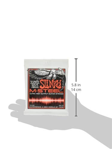 Ernie Ball Skinny Top Heavy Bottom Slinky M-Steel Electric Guitar Strings, 10-52 Gauge (P02915)