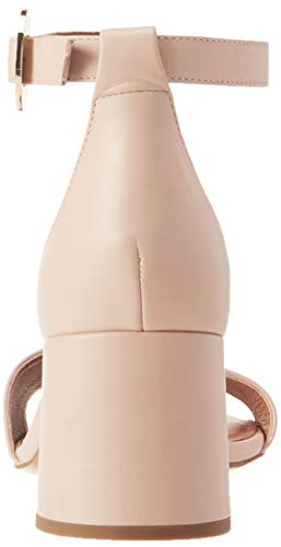 Emporio Armani Women's Block Heel Ankle Strap Sandal Heeled, Nude, 35M Medium EU (5.5 US)