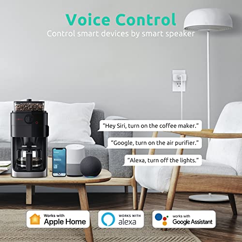 VOCOlinc Homekit Smart Plug Works with Alexa, Apple Home, Google Assistant, WiFi Smart Plug That Work with Alexa, Electrical Timer Outlet Support Siri, No Hub Required, 15A, 2.4GHz, 110~120V (1 Pack)