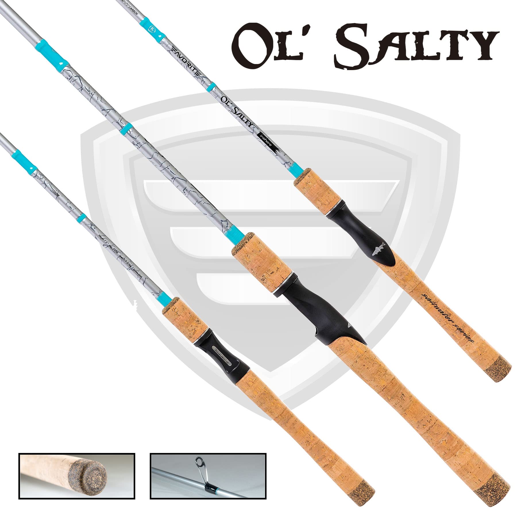 FAVORITE Ol' Salty Spinning Rod| Light Weight Carbon Fiber Graphite Blend Fishing Rod