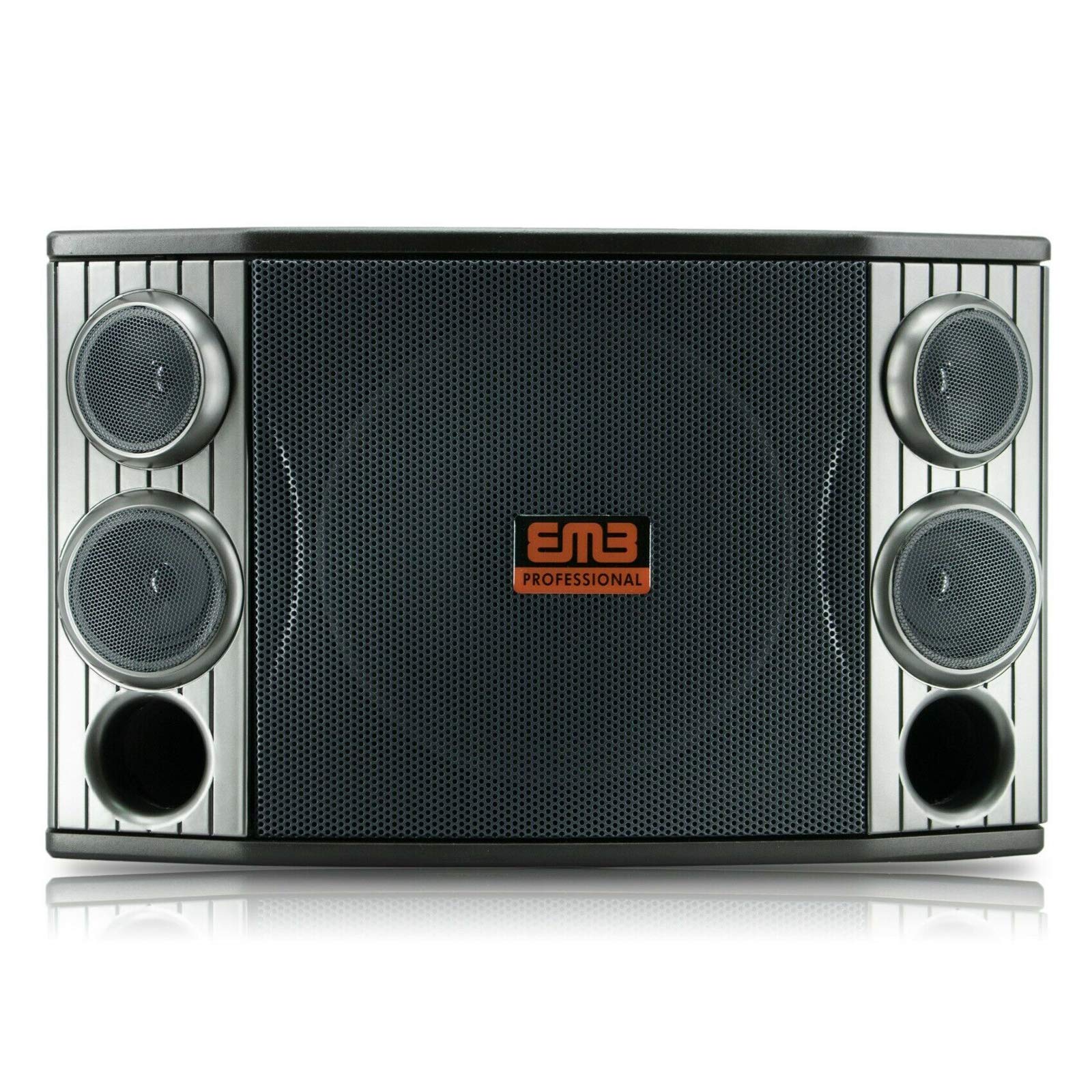 EMB KTV800 800W 10" 3-Way Karaoke Speaker KTV with Bass Reflex | Type Bass Refiex Type: System 3-Way, 5 Speakers | Tweeters/squawkers Set on Both Sides - (2 Speakers)