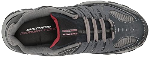 Skechers mens Afterburn Memory Foam Lace-up fashion sneakers, Navy, 10.5 X-Wide US