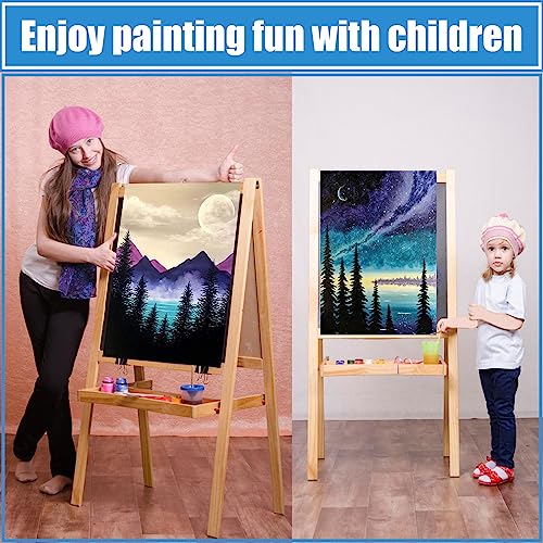 Suyaloo 4 Pack Paint by Numbers,Moon Paint by Numbers for Adults Kids Beginner,Landscape Drawing Paintwork with Paintbrushes DIY Acrylic Paint Canvas Oil Painting for Home Wall Decor 12X16Inch