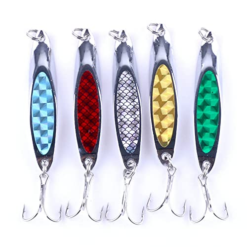 Fishing Lures,Fishing Spoons,Trout Lures,Bass Lures,2.75inch/.074oz,5-Piece Box,Applicable to Various Waters,Suitable for Many Kinds of Fish,Fishing Spoons Lures
