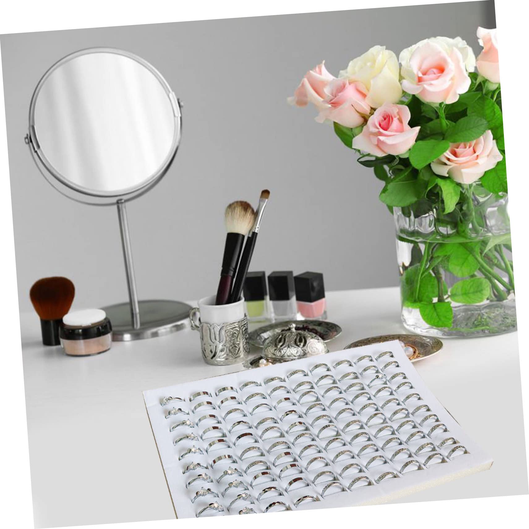 Holibanna 4pcs Box Jewelry Box Pad Earrings Sponge Display Shelf Earstud Insert Vanity Tray Foam Insert Ear Stud Holder Jewelry Showcase Pads Ring Holder Insert Props Glasses White