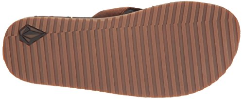 Volcom Men's Recliner Leather Sandal, Vintage Brown, 8 C/D US